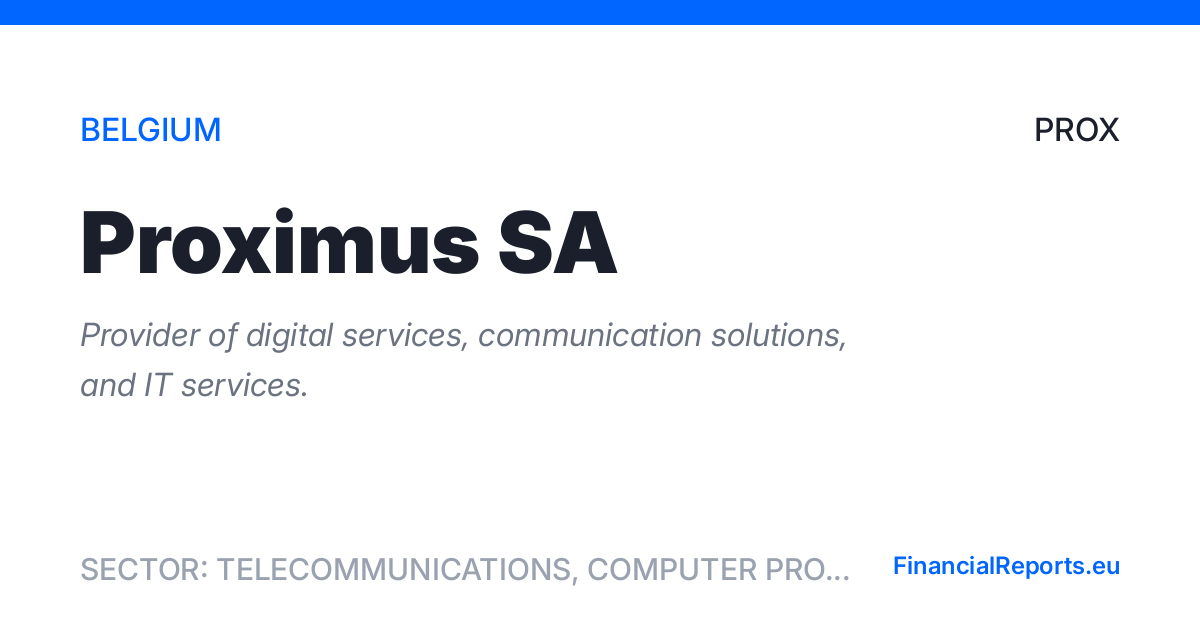Proximus SA 2025 filings — annual reports & disclosures ...