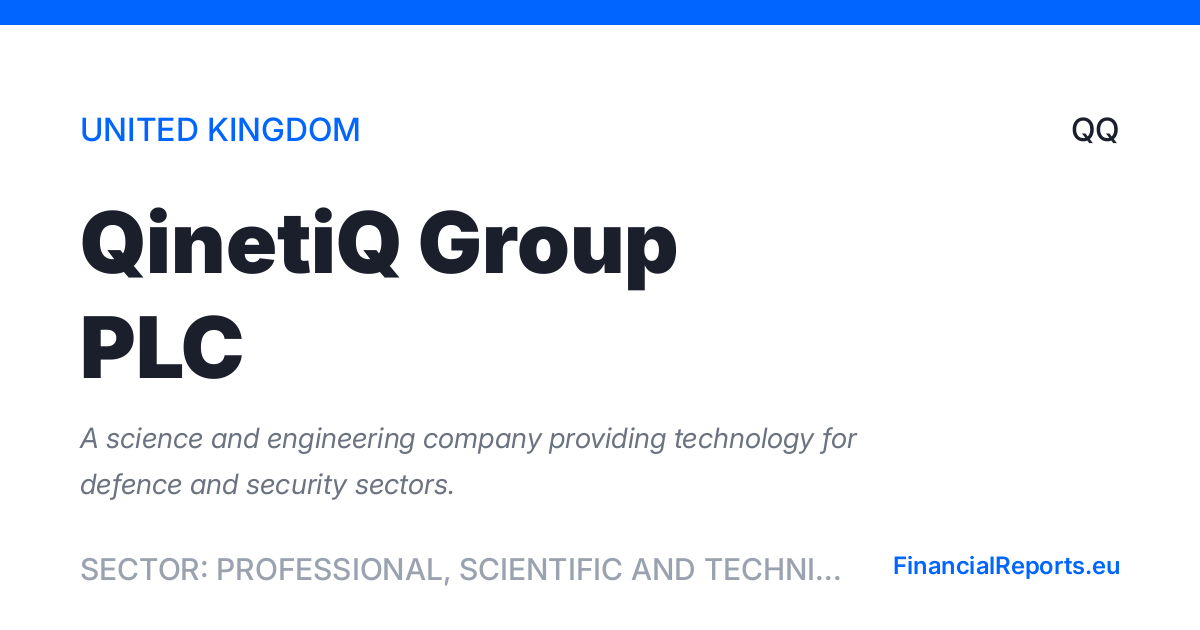 QinetiQ Group PLC | Investor Relations / Filings / Financial statement
