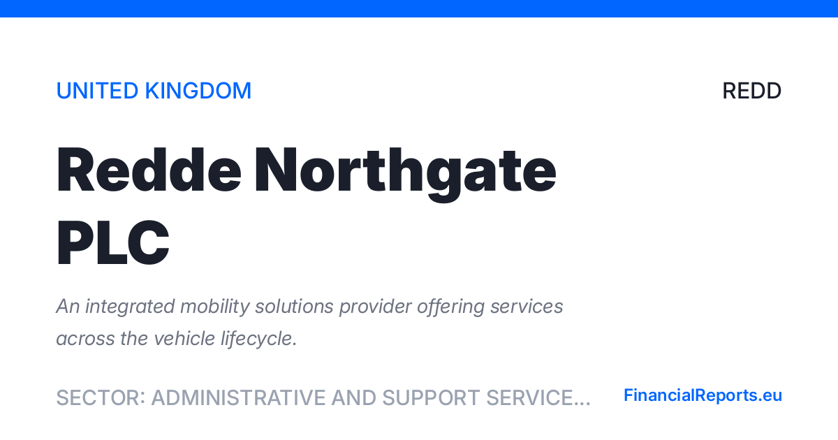 Redde Northgate PLC | Investor Relations / Filings / Financial statement