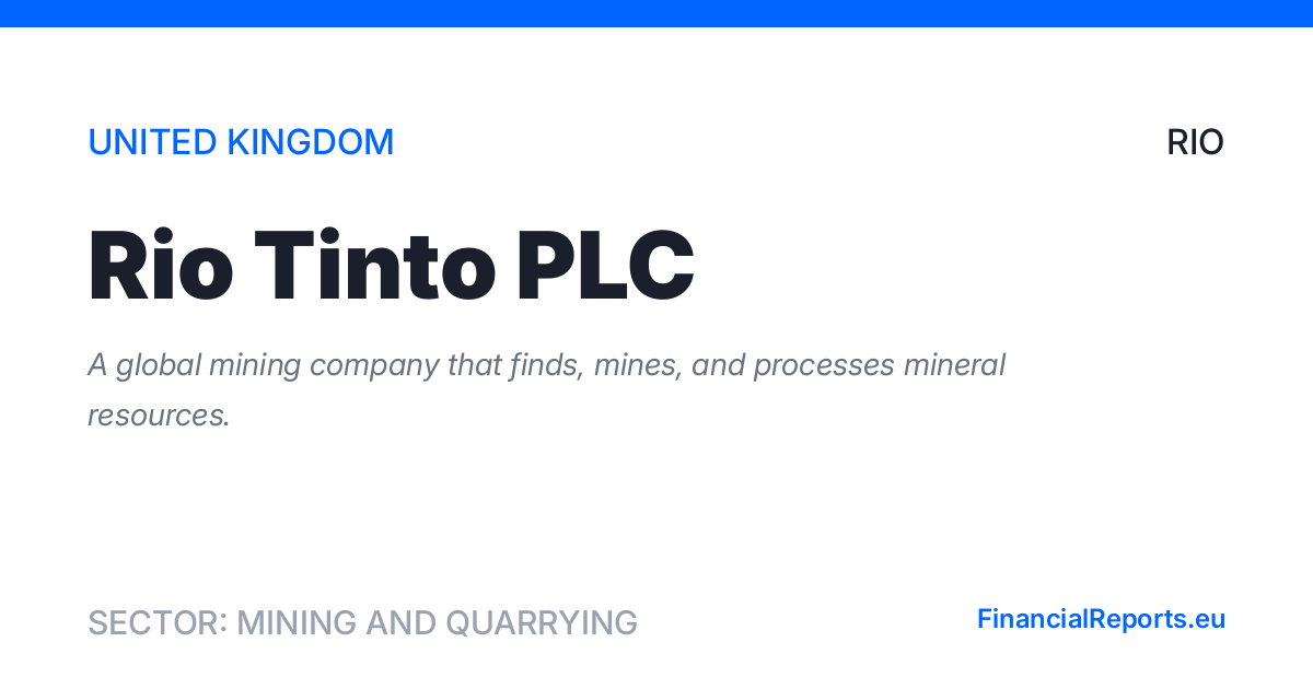 Rio Tinto PLC | Investor Relations / Filings / Financial statement