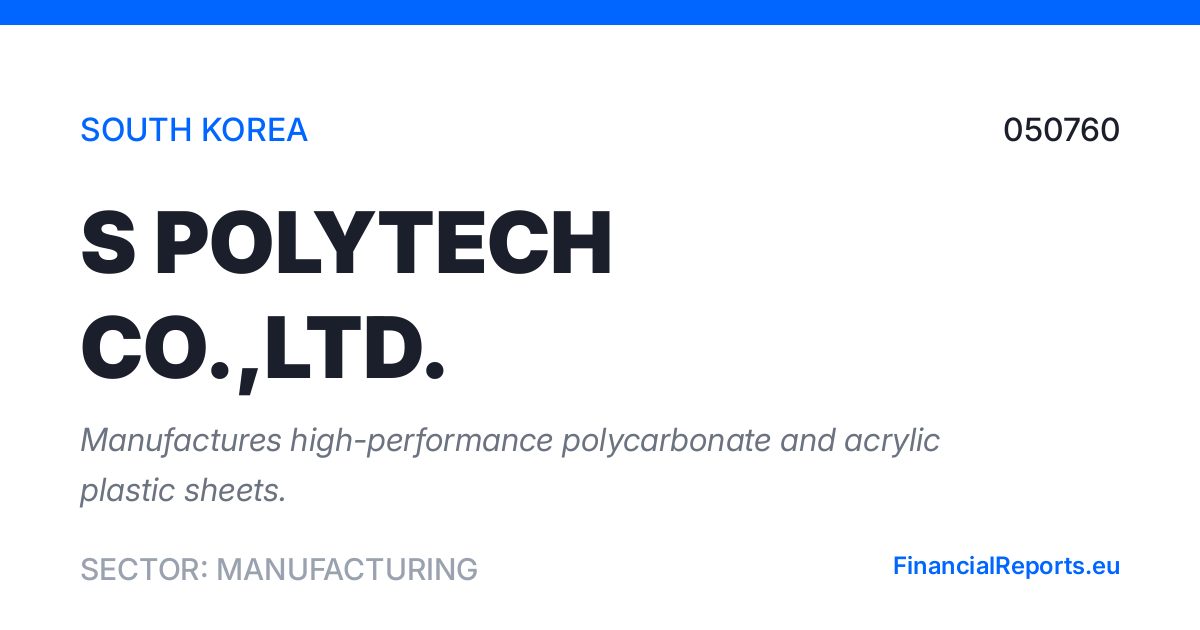 S POLYTECH CO.,LTD. | Investor Relations / Filings / Financial statement