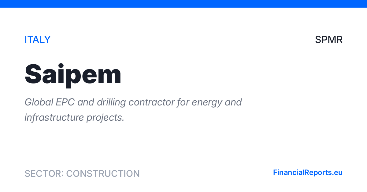 Saipem | Investor Relations / Filings / Financial statement