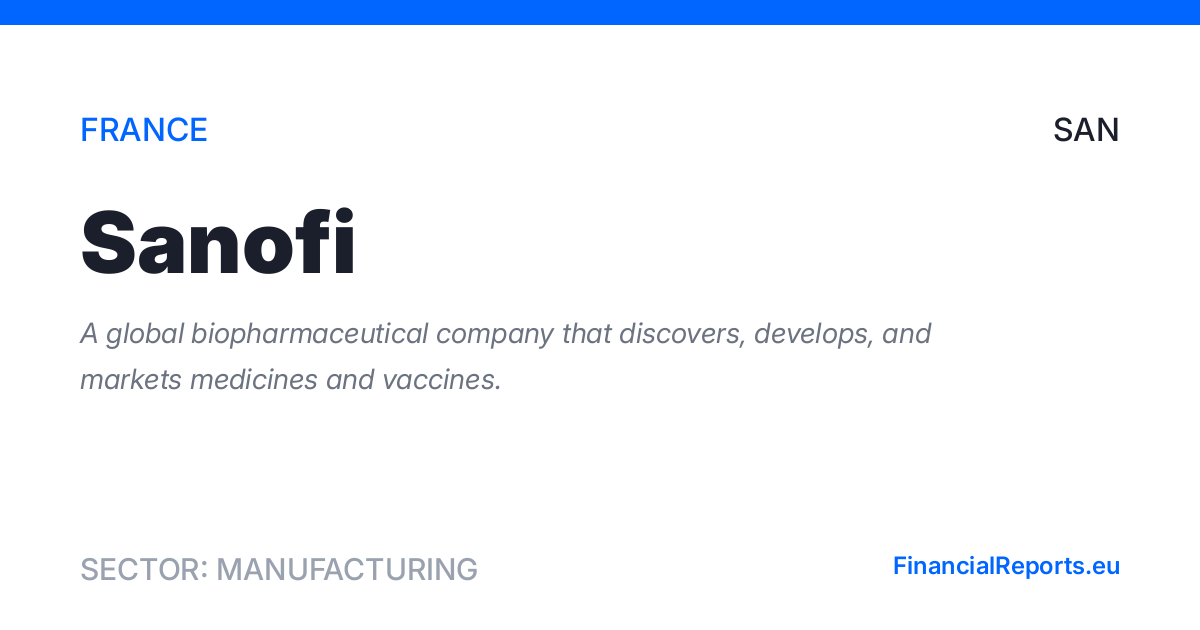 Sanofi 2025 filings — annual reports & disclosures | FinancialReports.eu