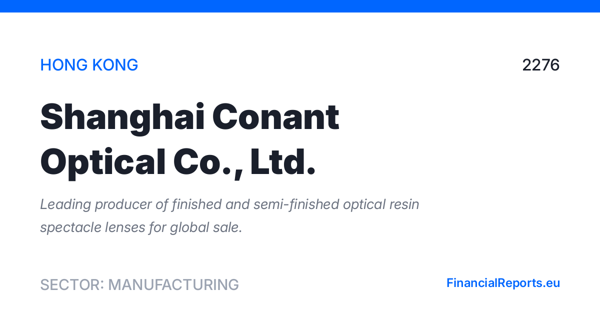 Shanghai Conant Optical Co., Ltd. | Investor Relations / Filings ...