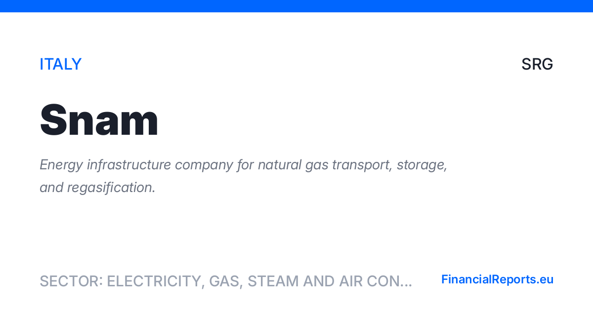 Snam | Investor Relations / Filings / Financial statement