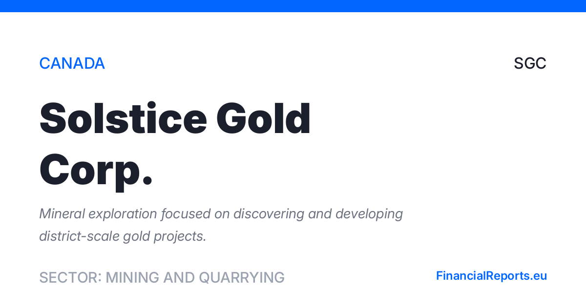 Solstice Gold Corp. | Investor Relations / Filings / Financial statement