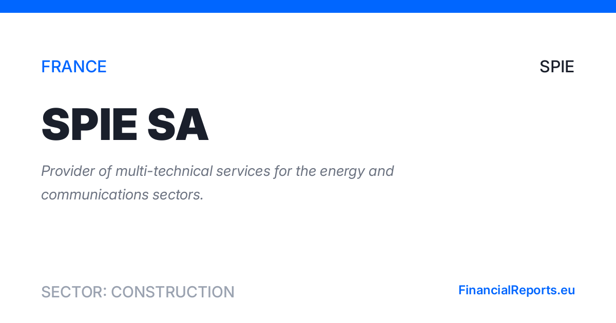 SPIE SA | Investor Relations / Filings / Financial statement