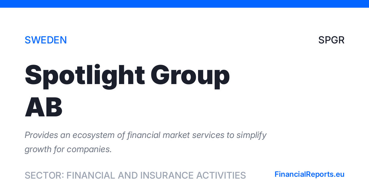 Spotlight Group AB | Investor Relations / Filings / Financial statement