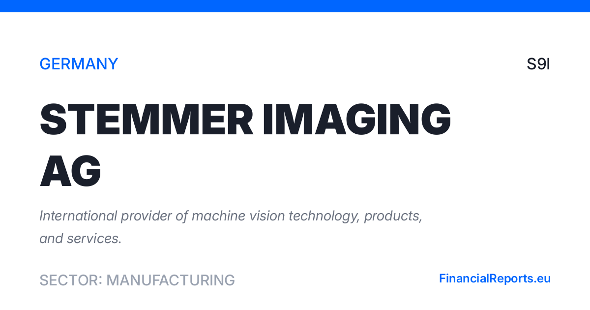 STEMMER IMAGING AG | Investor Relations / Filings / Financial statement