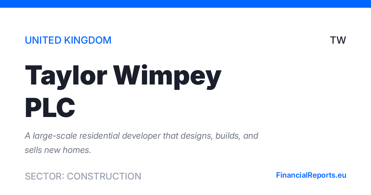 Taylor Wimpey PLC | Investor Relations / Filings / Financial statement