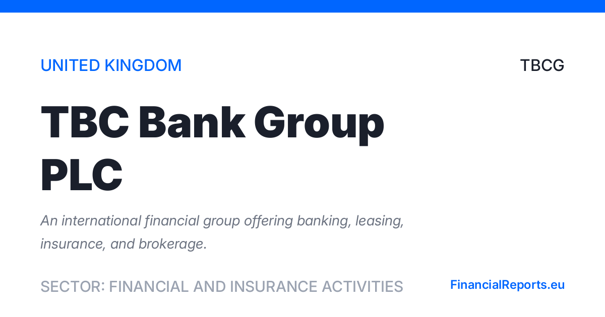 TBC Bank Group PLC | Investor Relations / Filings / Financial statement