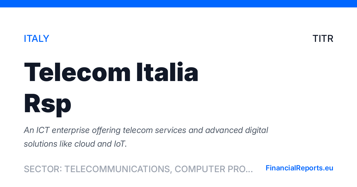 Telecom Italia Rsp | Investor Relations / Filings / Financial statement