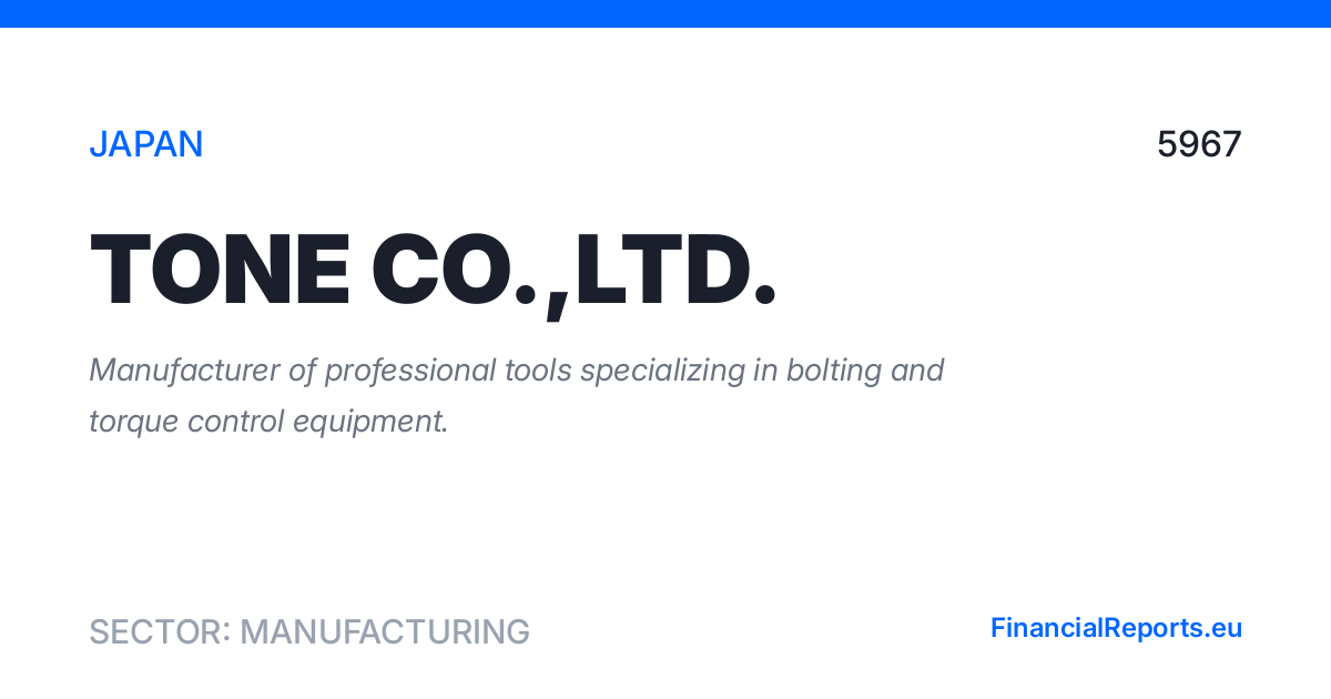 TONE CO.,LTD. | Investor Relations / Filings / Financial statement