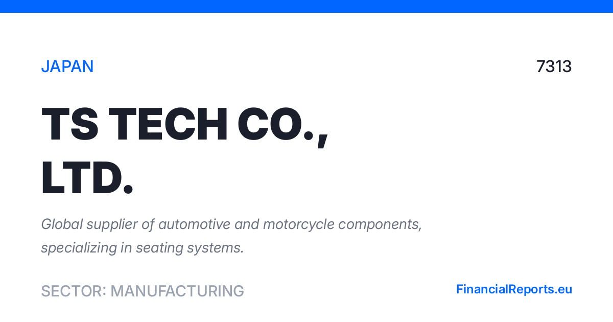 TS TECH CO., LTD. | Investor Relations / Filings / Financial statement