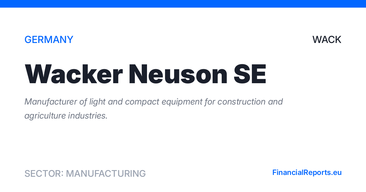 Wacker Neuson SE 2025 filings — annual reports & disclosures ...