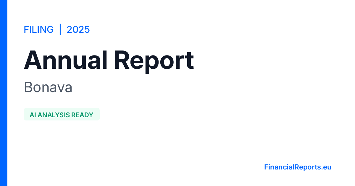 Bonava - Annual Report 2025 | FinancialReports.eu